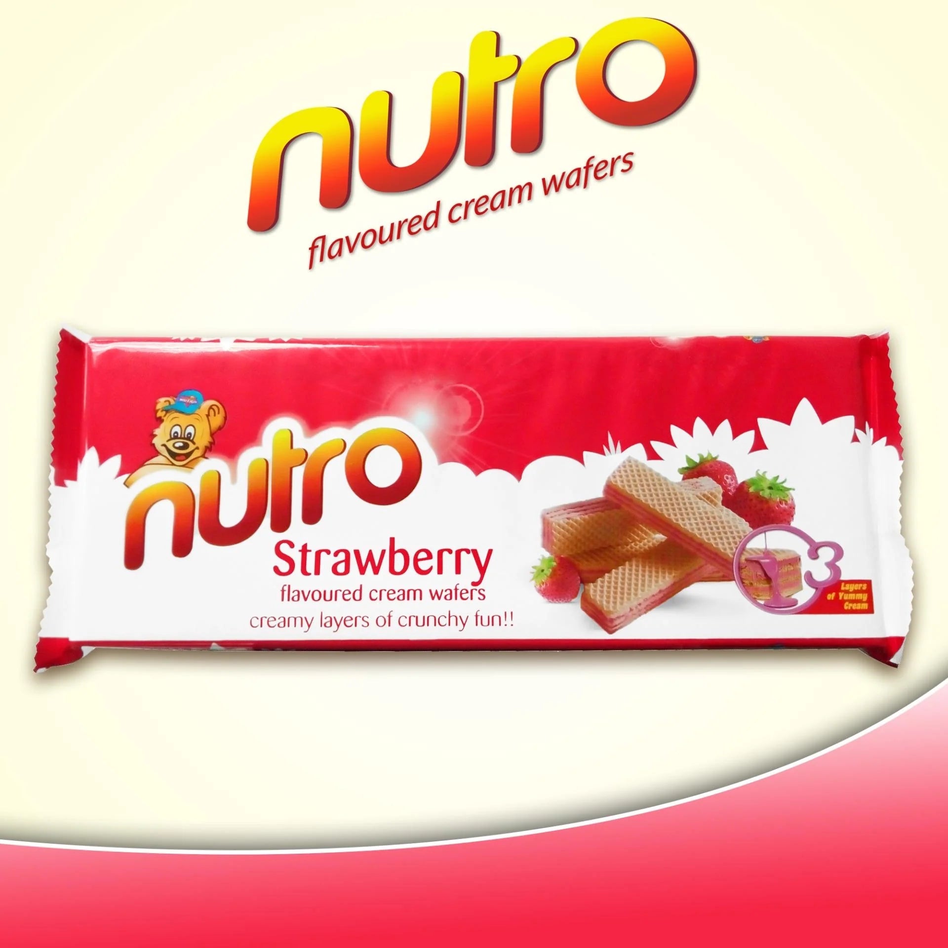 NUTRO STRAWBERRY FLAVOURED CREAM WAFERS 150 GM | SeelaMart